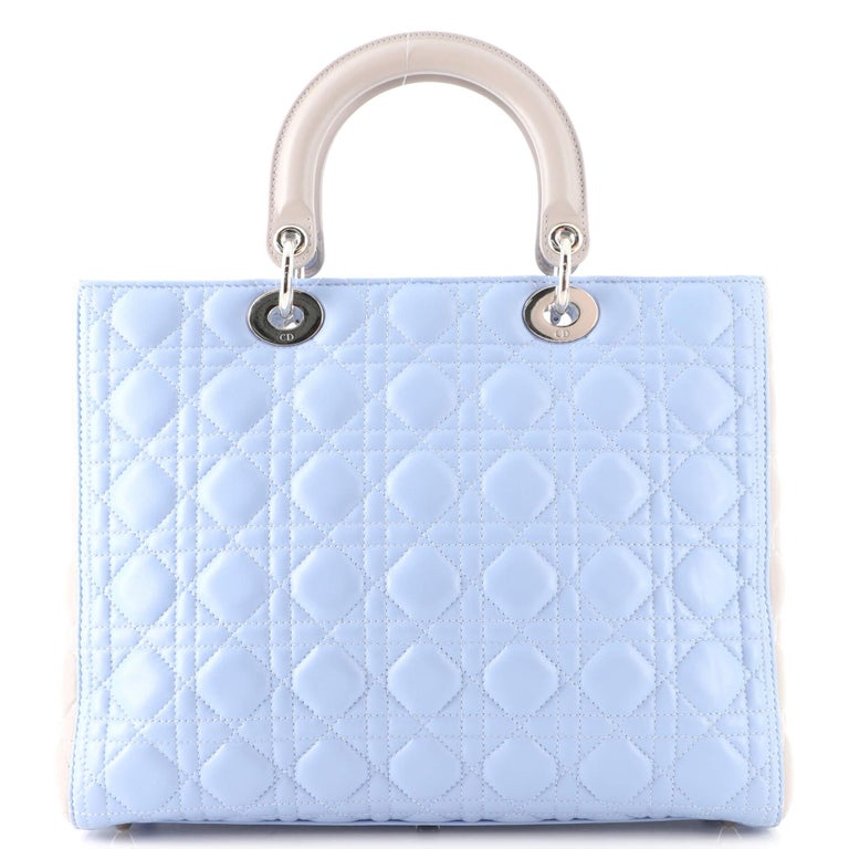 Christian Dior Bicolor Lady Dior Bag Cannage Quilt Lambskin Large For ...