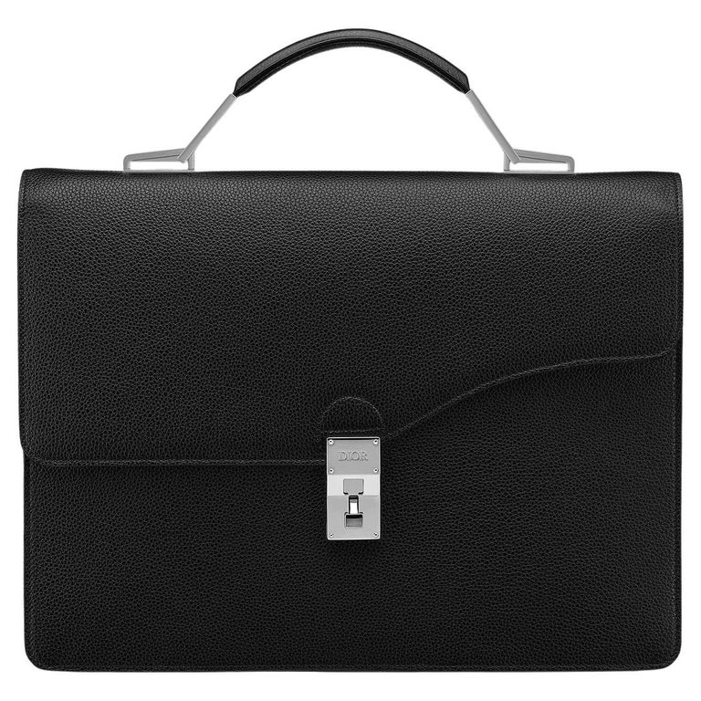 Christian Dior Black Calfskin Dior Elite Briefcase For Sale at 1stDibs