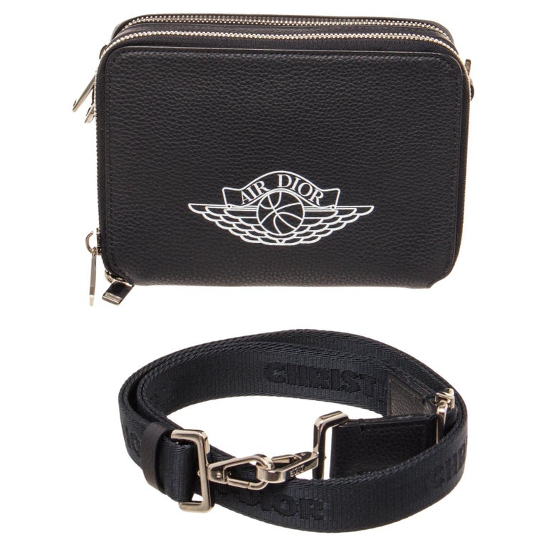 Christian Dior Black Leather Air Jordan Double Zip Wallet at 1stDibs