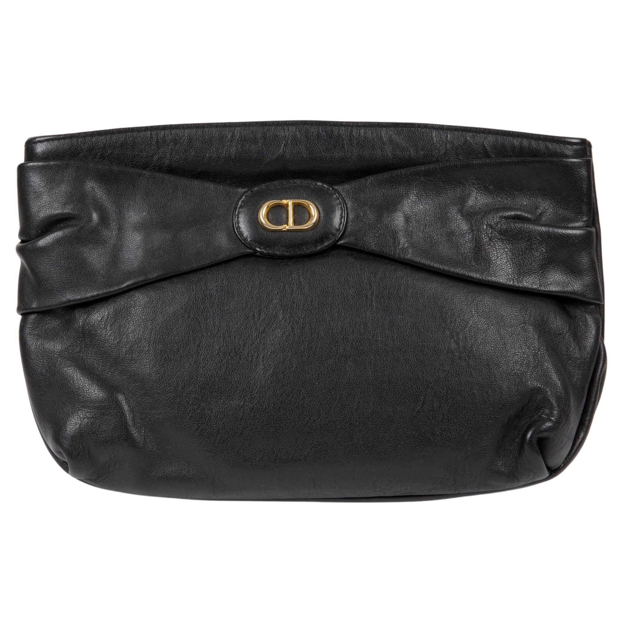 Christian Dior Black Leather Clutch Bag For Sale at 1stDibs