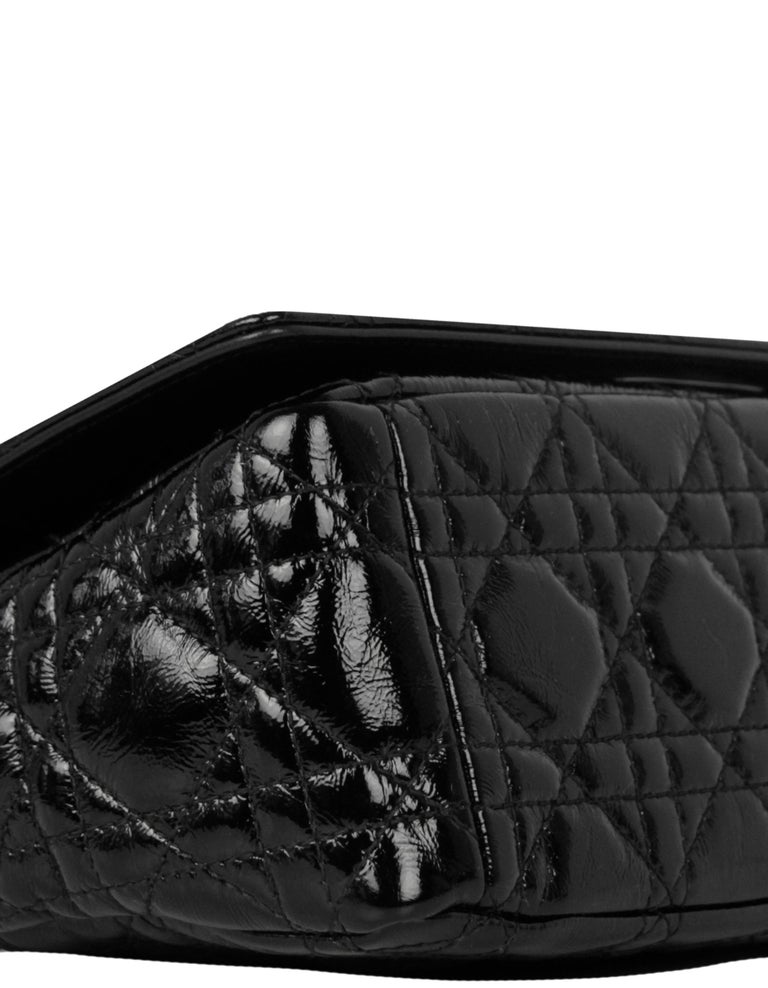 Christian Dior Black Patent Leather Cannage Medium Caro Bag For Sale at ...