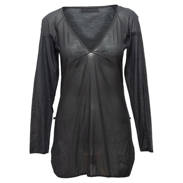 Christian Dior Black Sheer Long Sleeve Tunic at 1stDibs