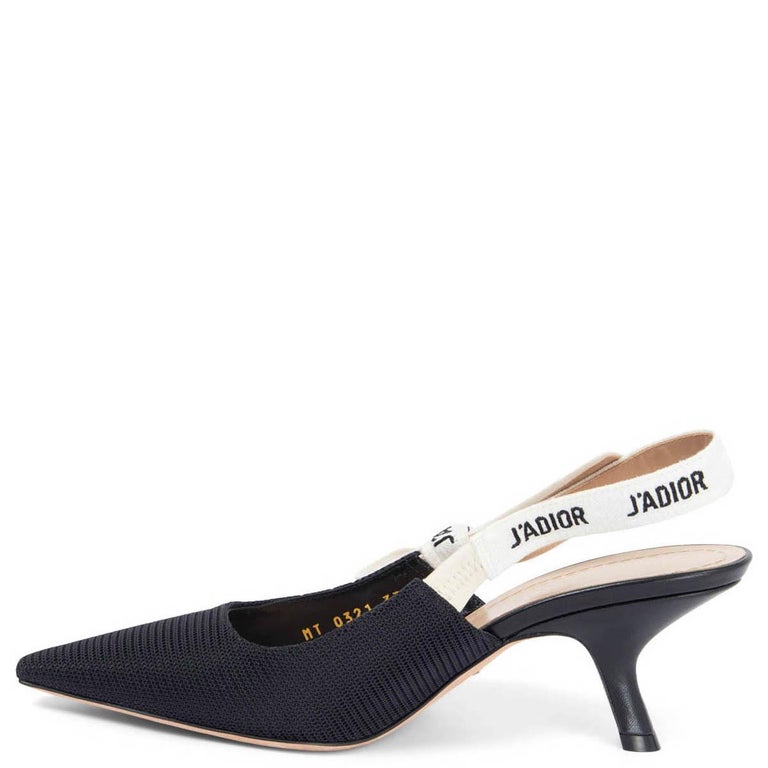 CHRISTIAN DIOR black technical fabric J'ADIOR POINTED TOE Slingbacks ...