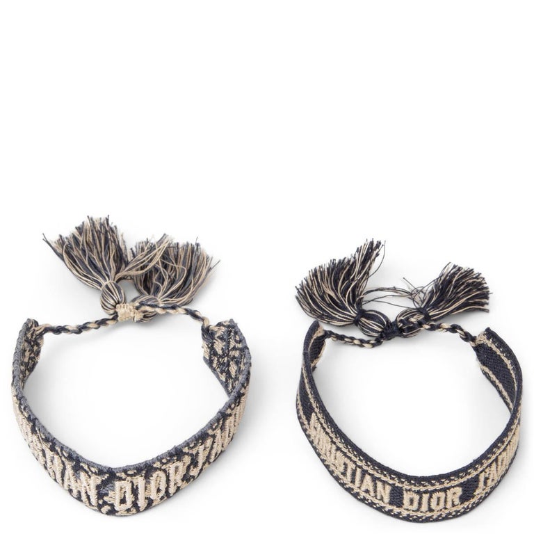 CHRISTIAN DIOR blue J'ADIOR OBLIQUE CANVAS FRIENDSHIP Bracelet Set of 2 ...