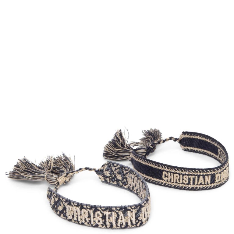 CHRISTIAN DIOR blue J'ADIOR OBLIQUE CANVAS FRIENDSHIP Bracelet Set of 2 ...
