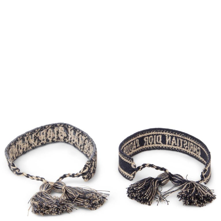 CHRISTIAN DIOR blue J'ADIOR OBLIQUE CANVAS FRIENDSHIP Bracelet Set of 2 ...