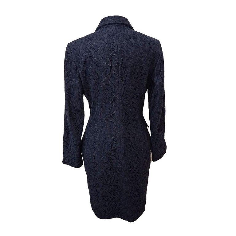 Christian Dior Blue Lace Overcoat FR38 / IT42 For Sale at 1stDibs