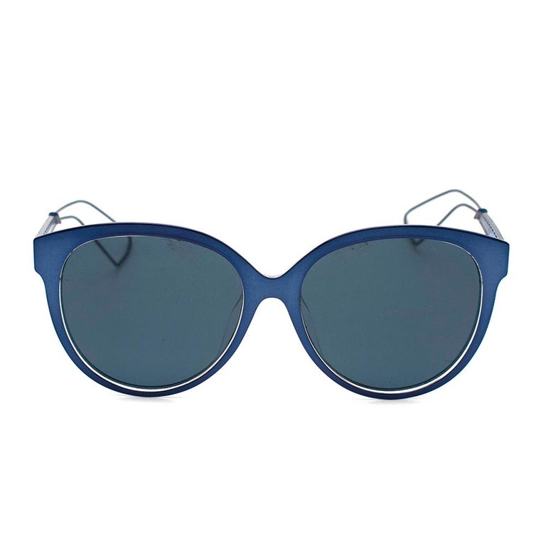 Christian Dior Blue Metal Diorama 2 Sunglasses At 1stdibs Dior