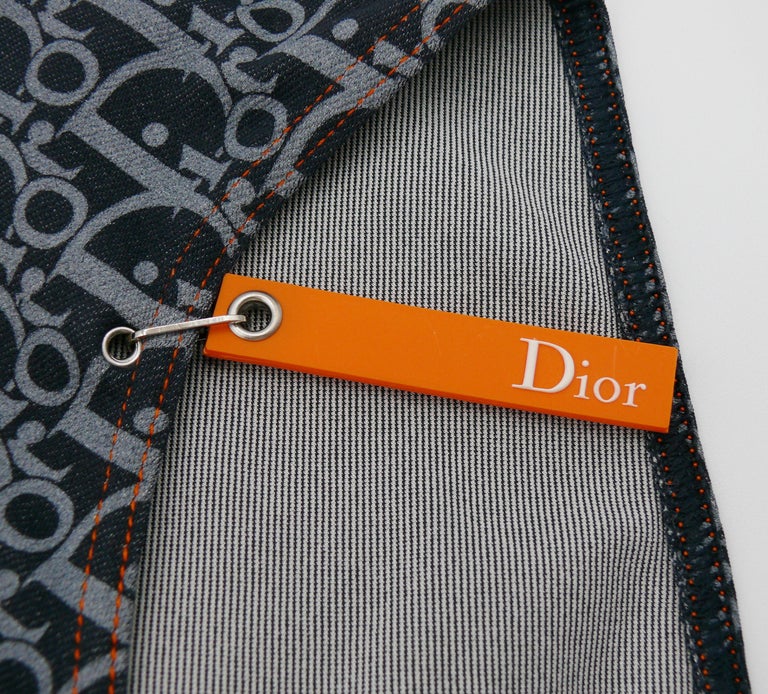 CHRISTIAN DIOR Blue Oblique Monogram Print One-Piece Swimsuit For Sale ...