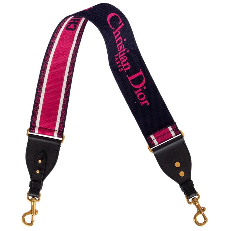CHRISTIAN DIOR blue pink EMBROIDERED Shoulder Strap at 1stDibs