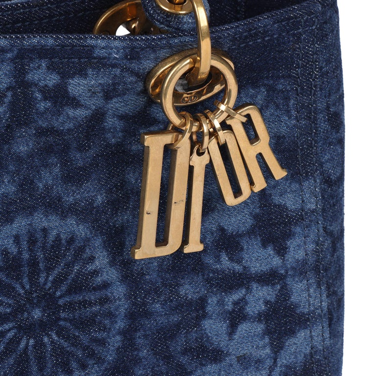 Christian Dior BLUE TIE DYE DENIM KALEIDIORSCOPIC MEDIUM LADY DIOR at ...