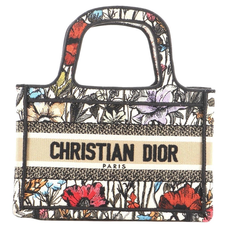 Christian Dior Book Tote Embroidered Canvas Mini For Sale at 1stDibs