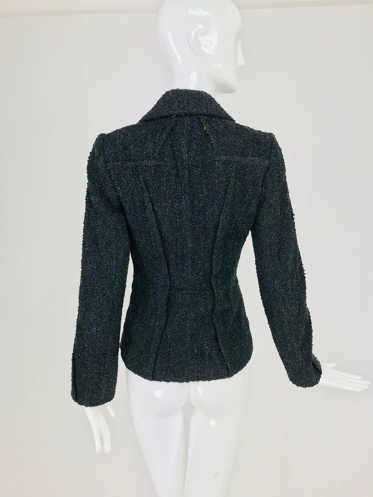Christian Dior Boutique Grey Boucle Outside Seam Jacket at 1stDibs