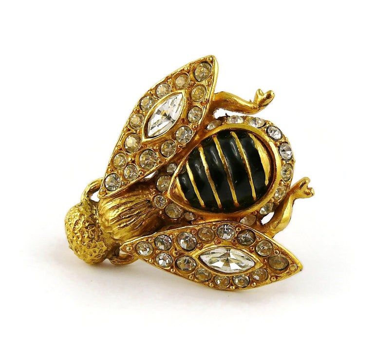 Christian Dior Boutique Iconic Jewelled Bee Brooch at 1stDibs