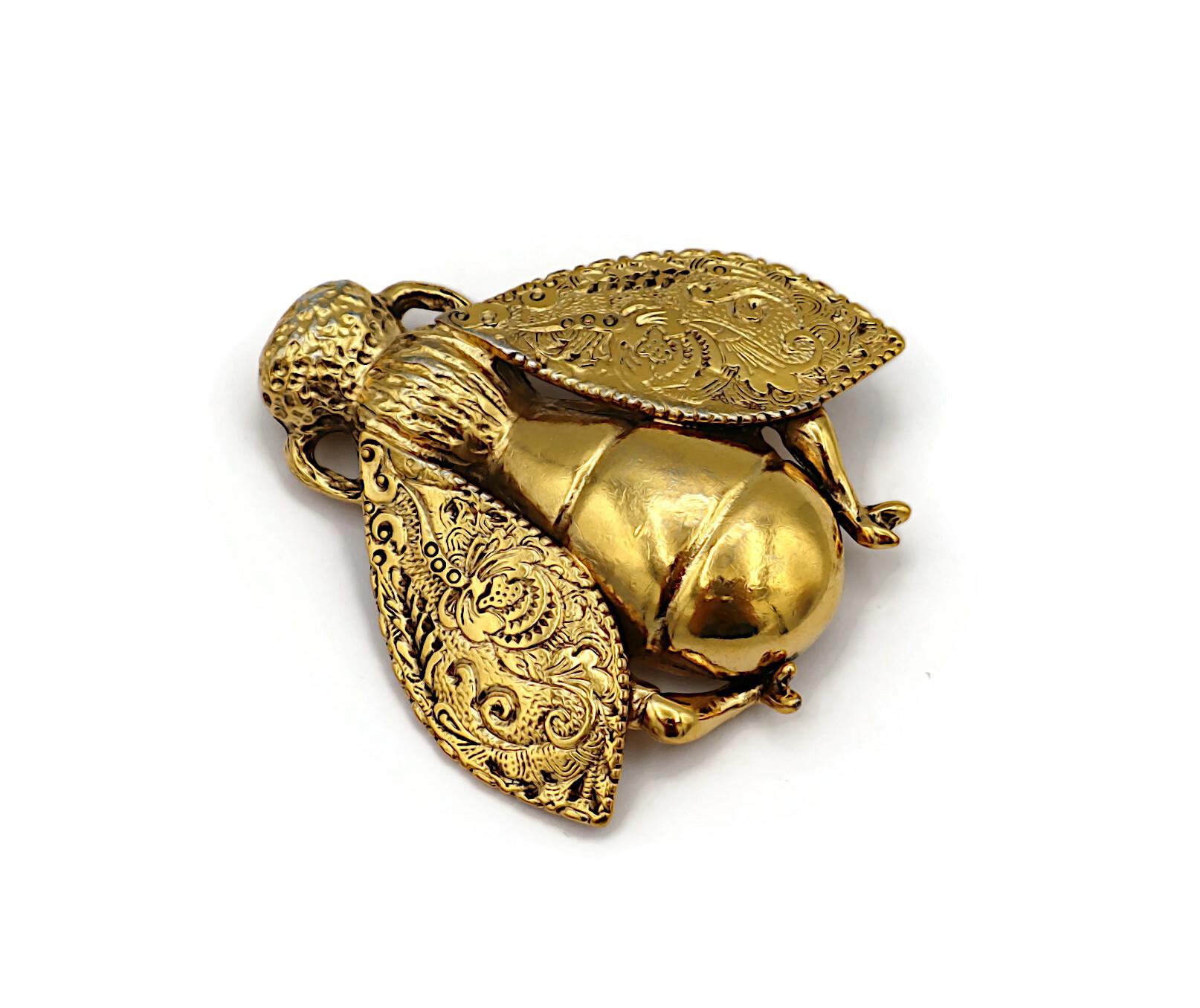CHRISTIAN DIOR Boutique Vintage Iconic Gold Tone Bee Brooch at 1stDibs