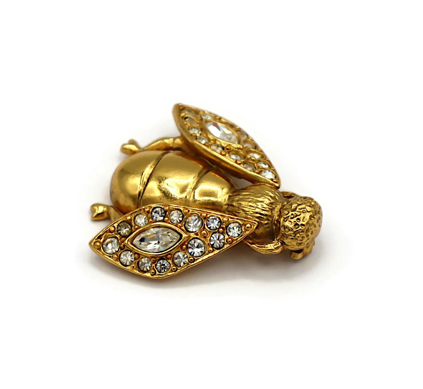 CHRISTIAN DIOR Boutique Vintage Iconic Jewelled Gold Tone Bee Brooch ...