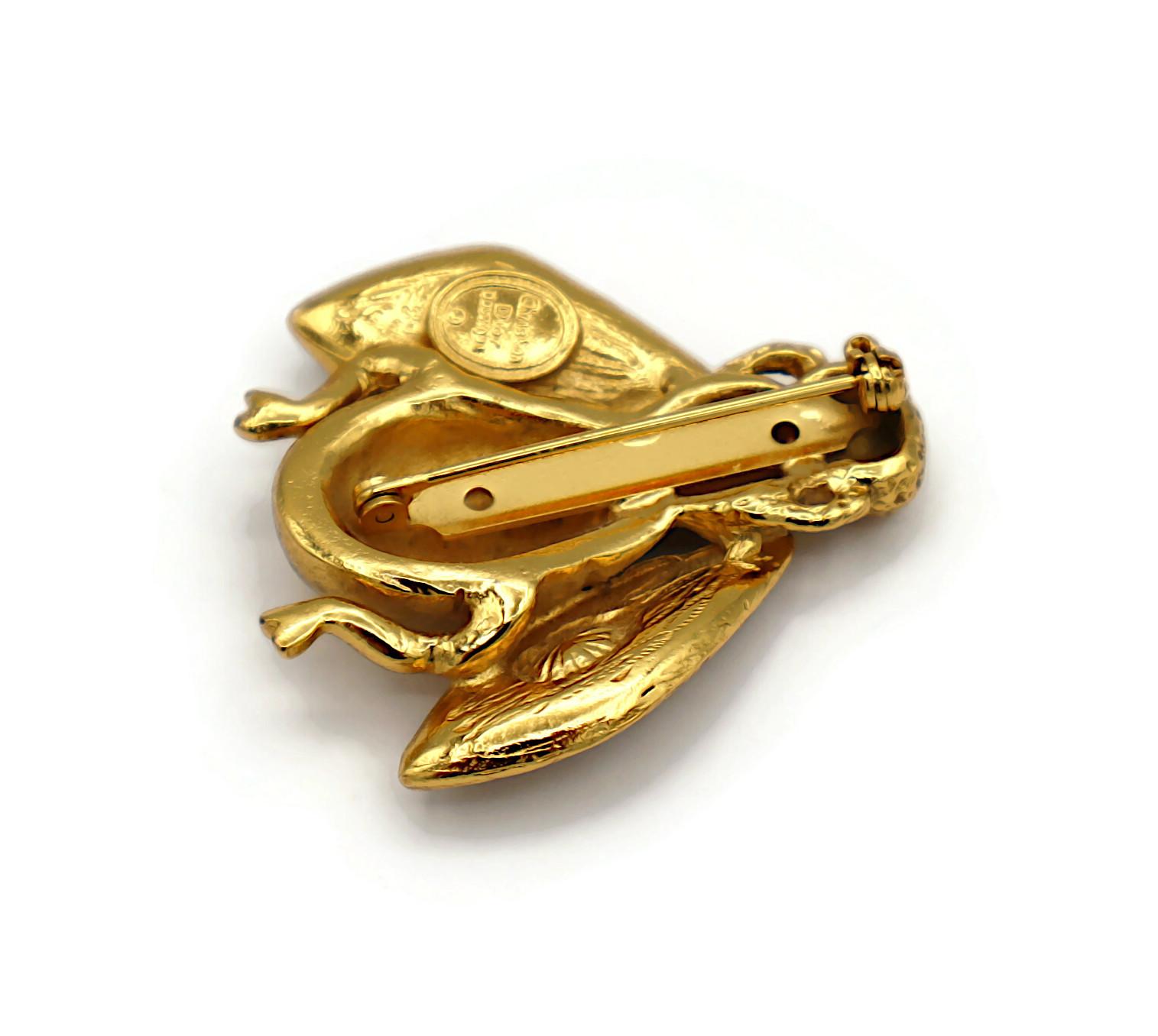 CHRISTIAN DIOR Boutique Vintage Iconic Jewelled Gold Tone Bee Brooch ...