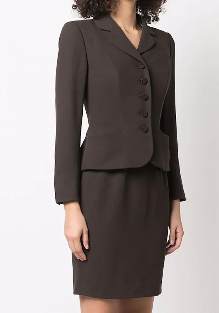 Christian Dior Brown Iconic Bar Suit For Sale at 1stDibs