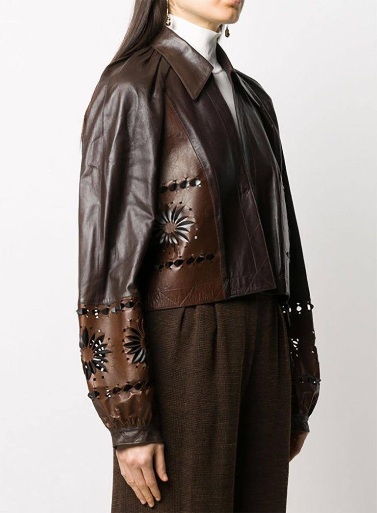 Christian Dior Brown Lamb Leather Cut Out Jacket at 1stDibs | christian ...