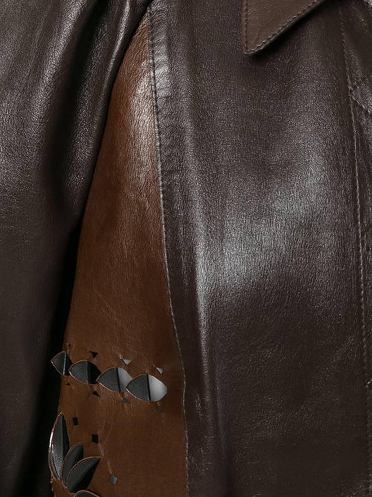 Christian Dior Brown Lamb Leather Cut Out Jacket at 1stDibs | christian ...
