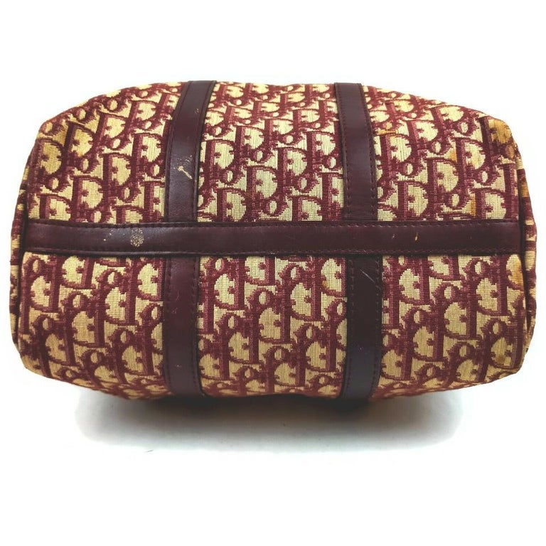 Christian Dior Burgundy Monogram Trotter Boston Duffle Bag 862605 For ...