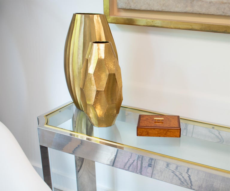 Christian Dior Burl Wood and Brass Box, 1980s at 1stDibs