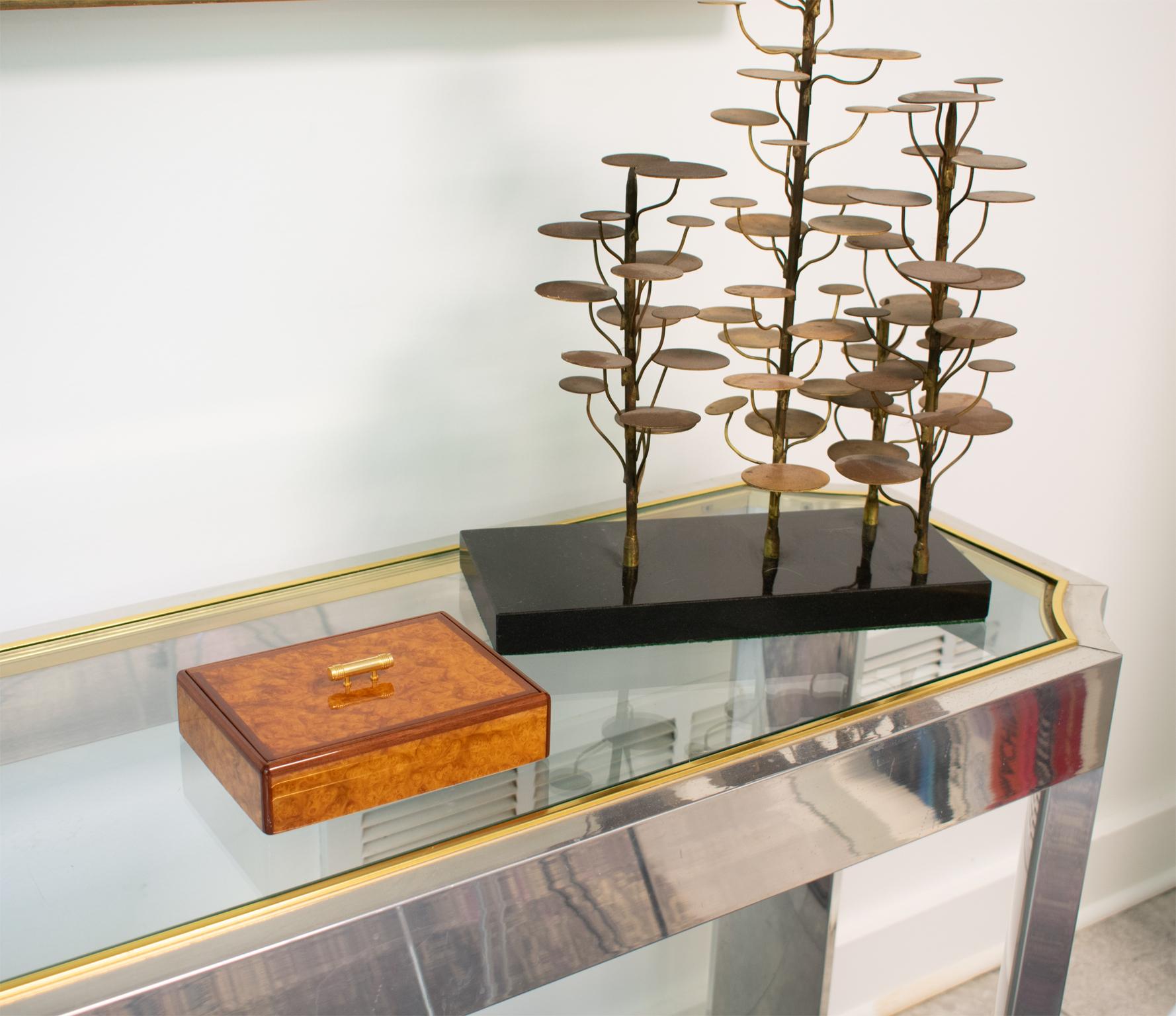 Christian Dior Burl Wood and Brass Box, 1980s at 1stDibs
