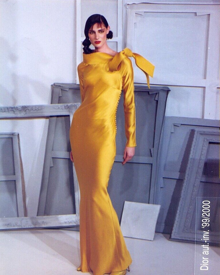 Christian Dior by John Galliano black bias cut crêpe evening dress, fw ...