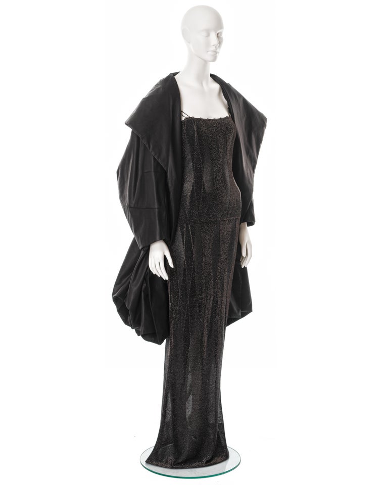 Christian Dior By John Galliano Black Lurex Evening Dress And Coat Ss