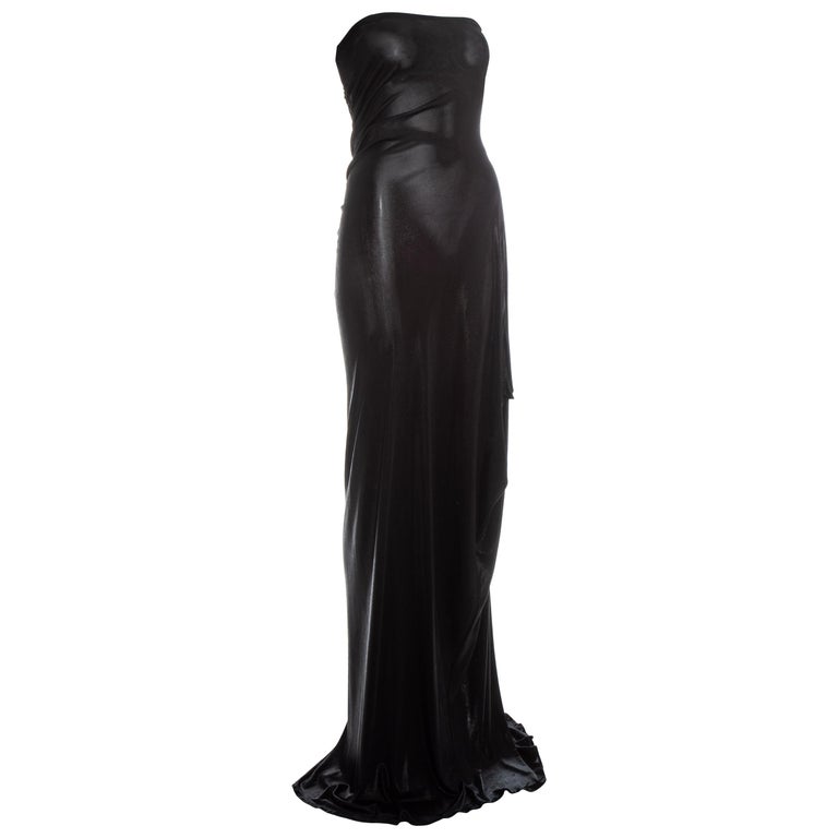 Christian Dior by John Galliano black lycra twisted maxi dress, resort ...