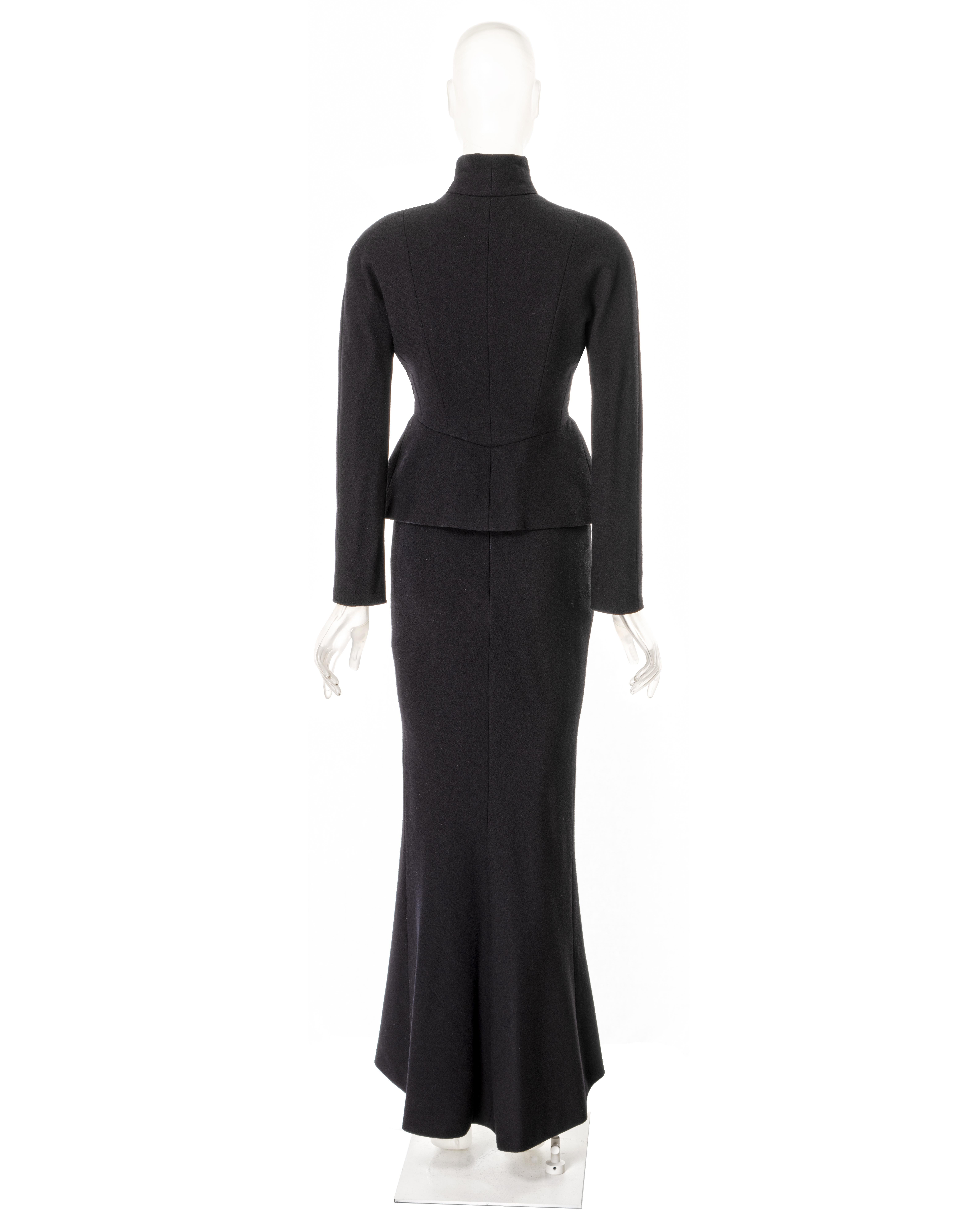 Christian Dior by John Galliano black wool crepe haute Christian Dior by John Galliano black wool crepe haute