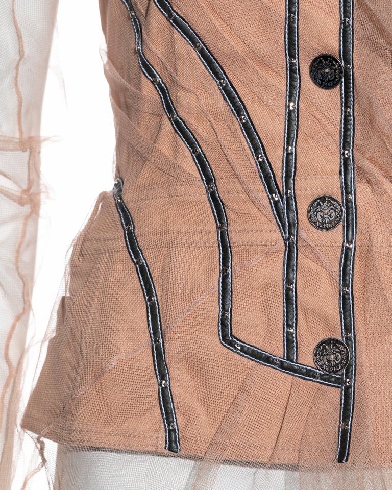 Christian Dior by John Galliano deconstructed jacket with mesh overlay ...