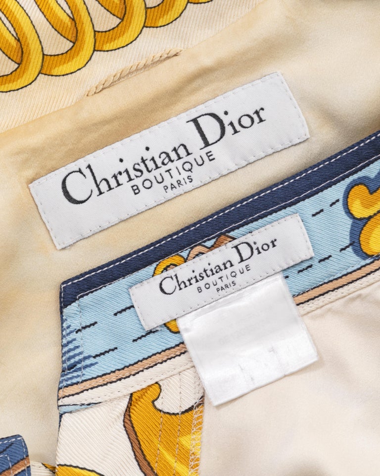 Christian Dior by John Galliano equestrian print silk jacket and skirt ...