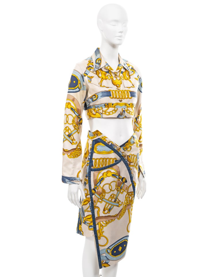 Christian Dior by John Galliano equestrian print silk jacket and skirt ...