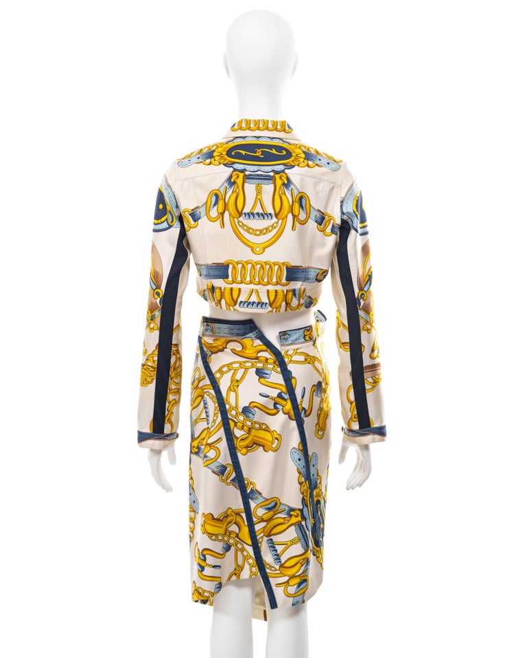 Christian Dior by John Galliano equestrian print silk jacket and skirt ...