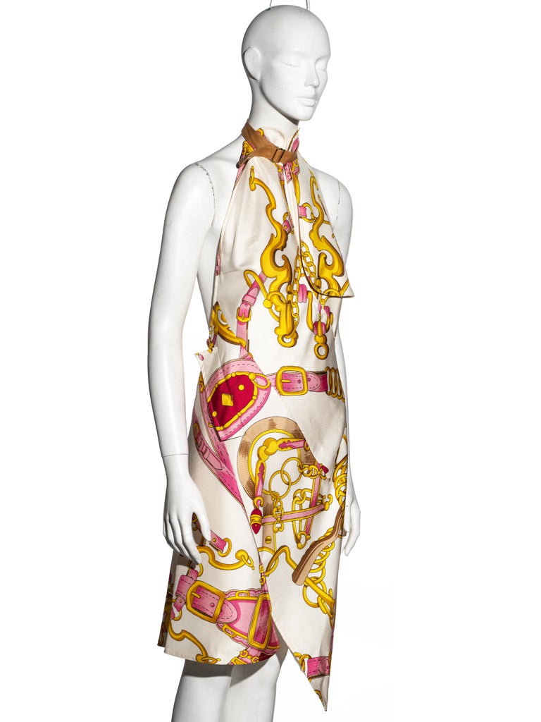 Christian Dior by John Galliano equestrian printed silk scarf dress, ss ...