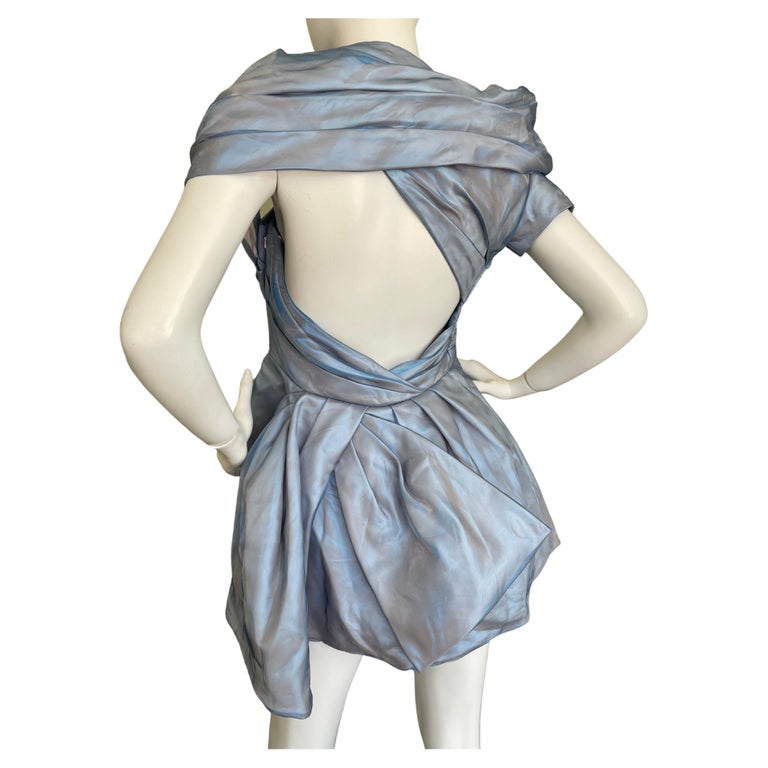 Christian Dior by Raf Simons Iridescent Blue Mini Ball Gown For Sale at ...