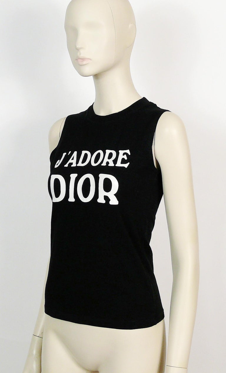 Christian Dior by John Galliano Iconic Black J'Adore Dior Tank Top US ...