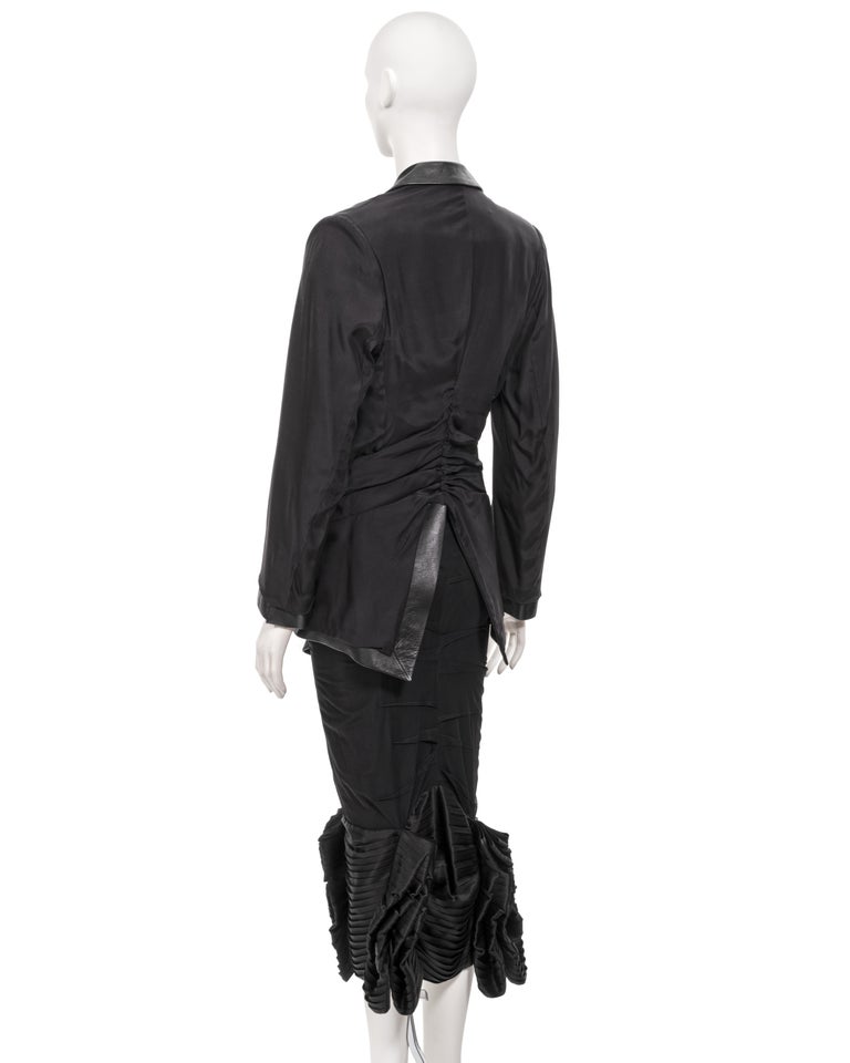 Christian Dior by John Galliano inside-out leather jacket and skirt set ...