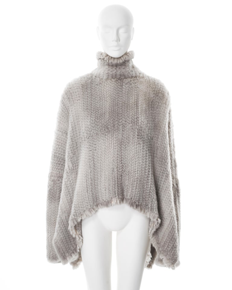 Christian Dior by John Galliano light grey knitted mink fur sweater, fw ...