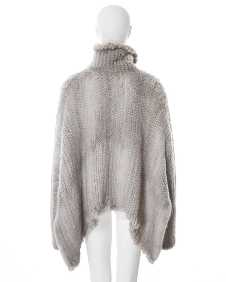 Christian Dior by John Galliano light grey knitted mink fur sweater, fw ...