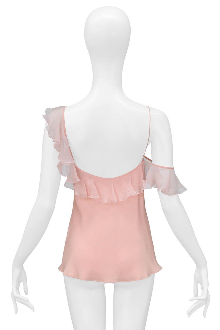 Christian Dior By John Galliano Pink Chiffon Ruffle Top at 1stDibs