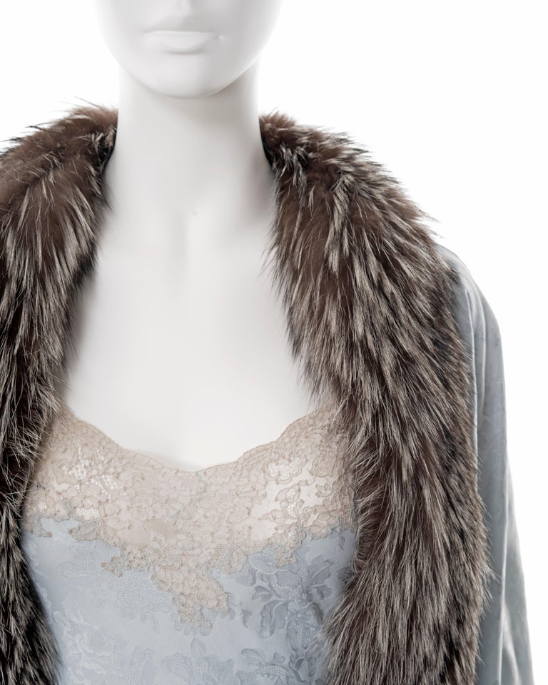 Christian Dior by John Galliano powder blue slip dress and cocoon coat ...