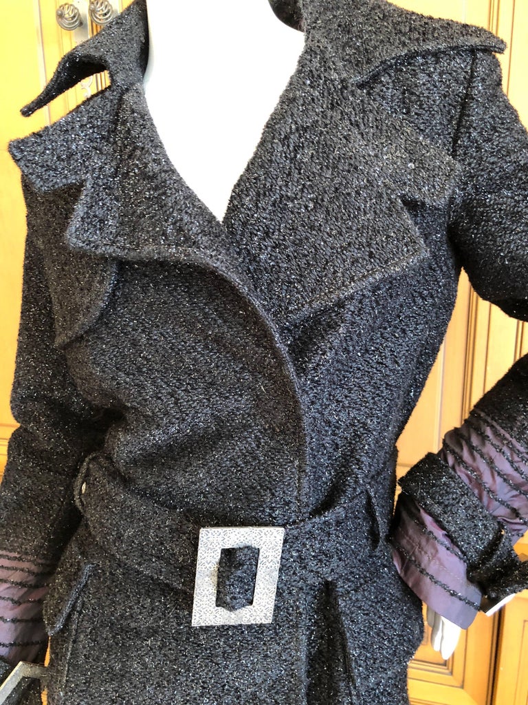 Christian Dior by John Galliano Purple Ombre Silk Metallic Tweed Trench ...