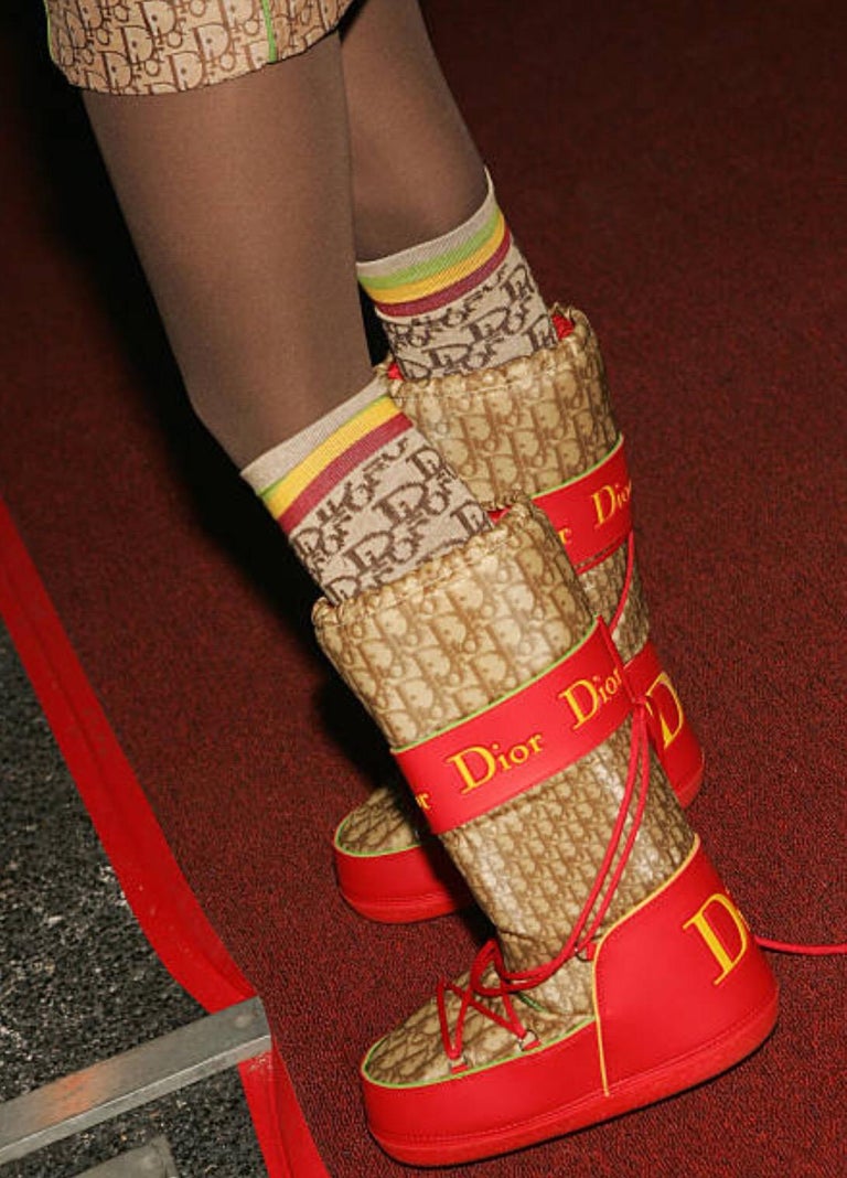 Christian Dior by John Galliano Rasta Diorissimo Logo Moon Snow Boots ...