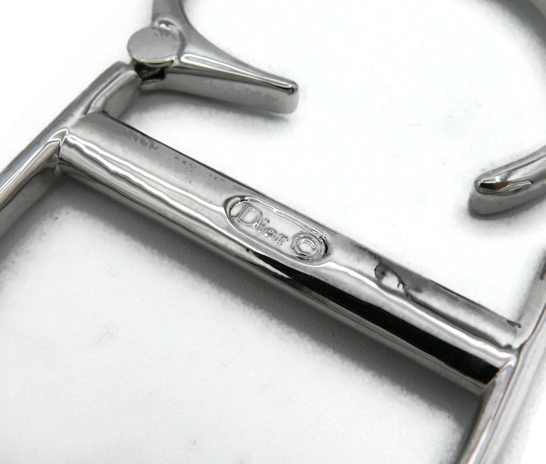 CHRISTIAN DIOR by JOHN GALLIANO Silver Tone Giant CD Chain Necklace ...