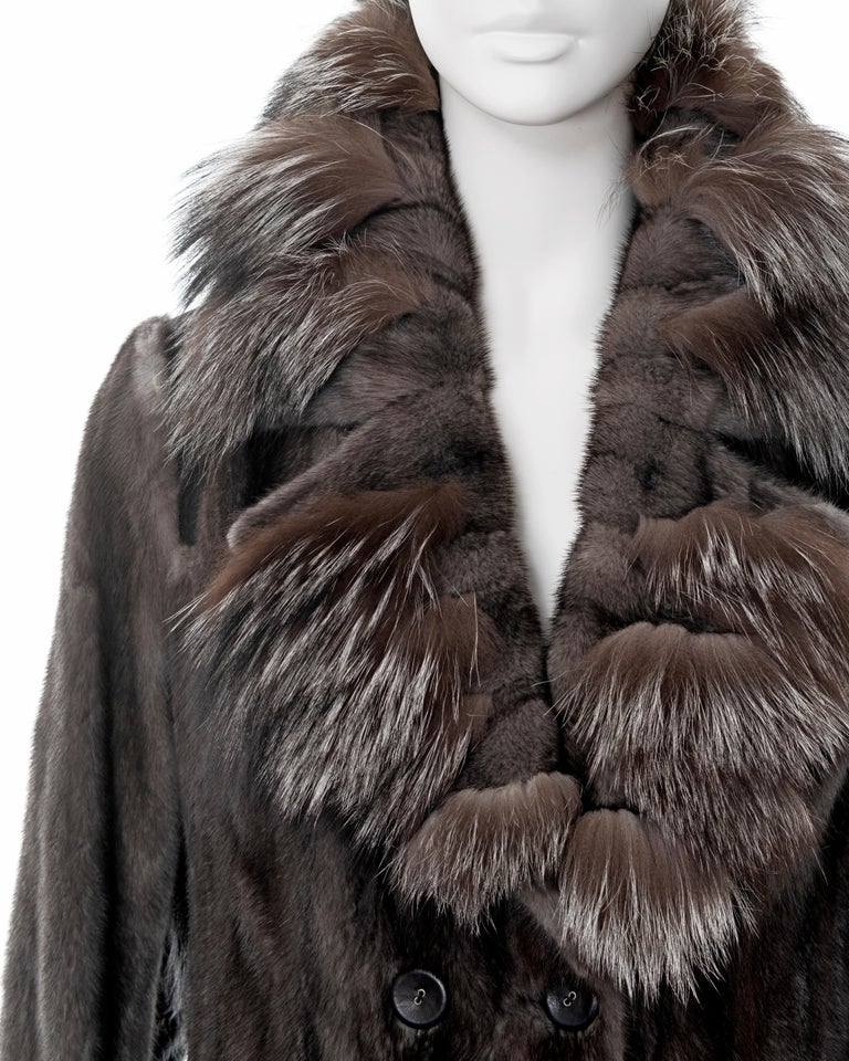 Christian Dior By John Galliano Silverblue Mink And Silver Fox Fur Coat