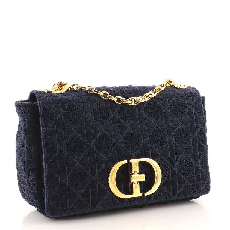 Christian Dior Caro Bag Cannage Embroidered Velvet Medium For Sale at ...