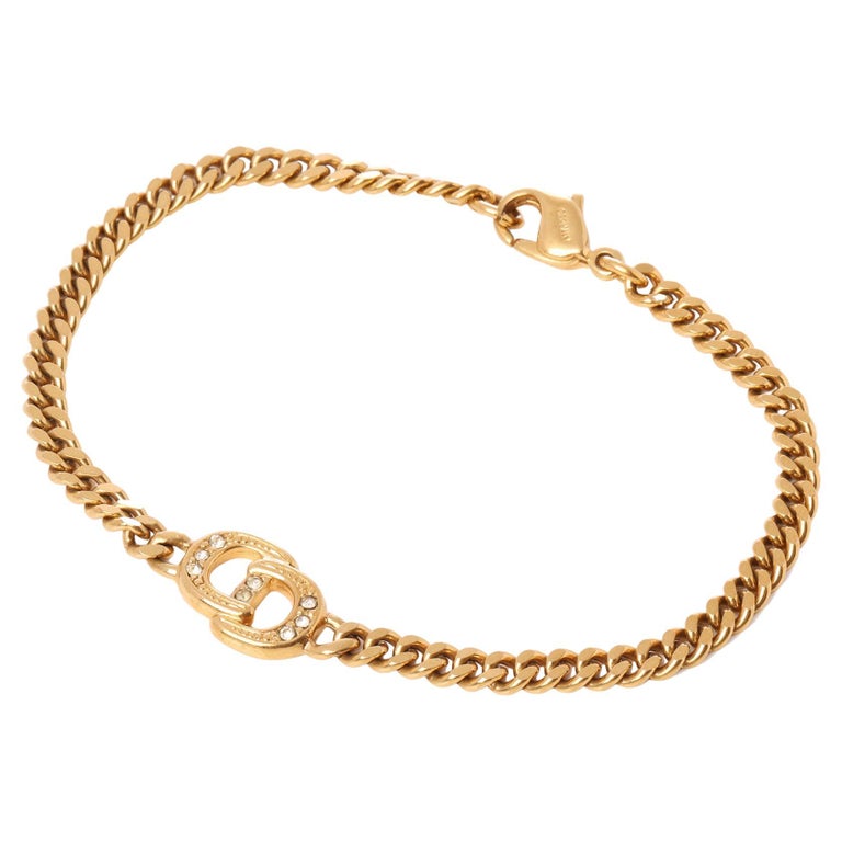 Christian Dior CD Crystal Chain Bracelet For Sale at 1stDibs