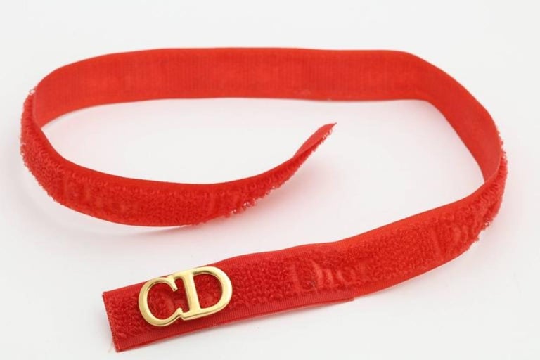 Christian dior "cd" logo red choker at 1stDibs